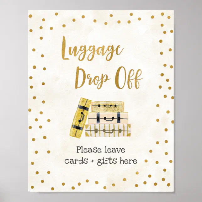 Luggage Drop Off Bridal Shower Sign | Zazzle