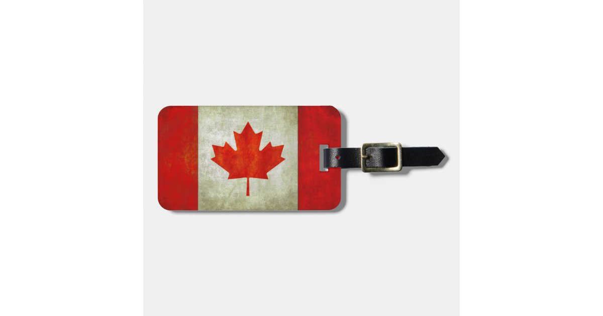 Luggage Tag with Canadian Flag | Zazzle