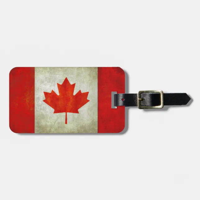 Luggage Tag with Canadian Flag | Zazzle