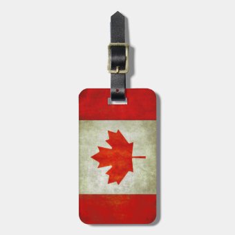 Luggage Tag with Canadian Flag | Zazzle