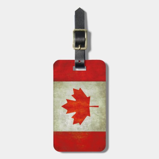 Luggage Tag with Canadian Flag | Zazzle