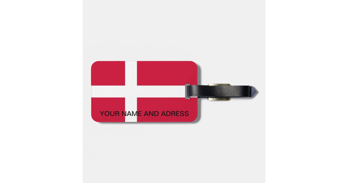 Luggage Tag with Flag of Denmark | Zazzle