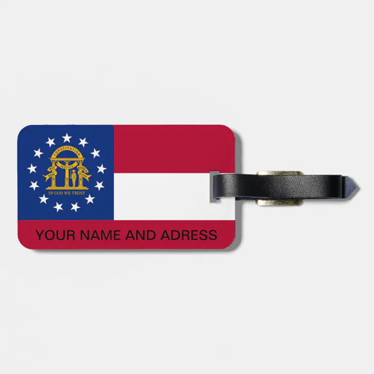 Luggage Tag with Flag of Georgia, USA | Zazzle