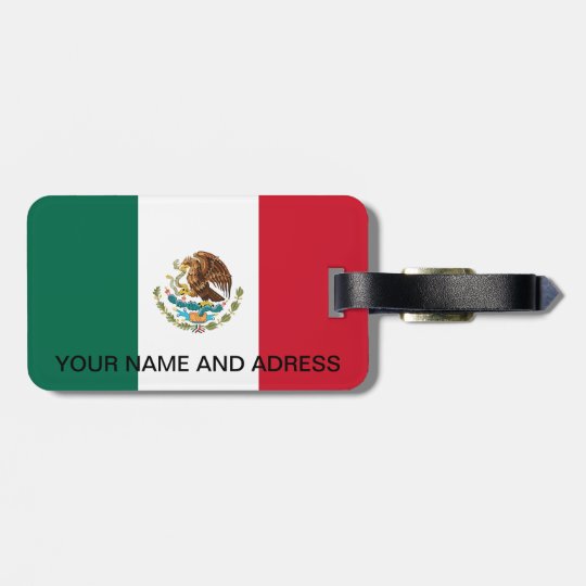 Luggage Tag with Flag of Mexico | Zazzle.com