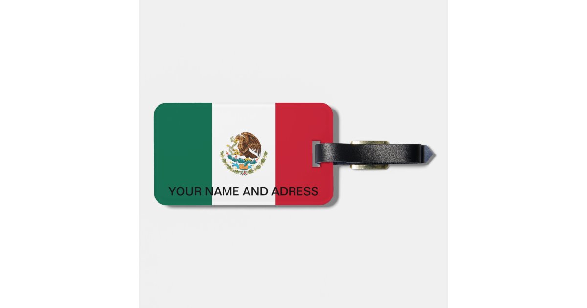 Luggage Tag with Flag of Mexico | Zazzle