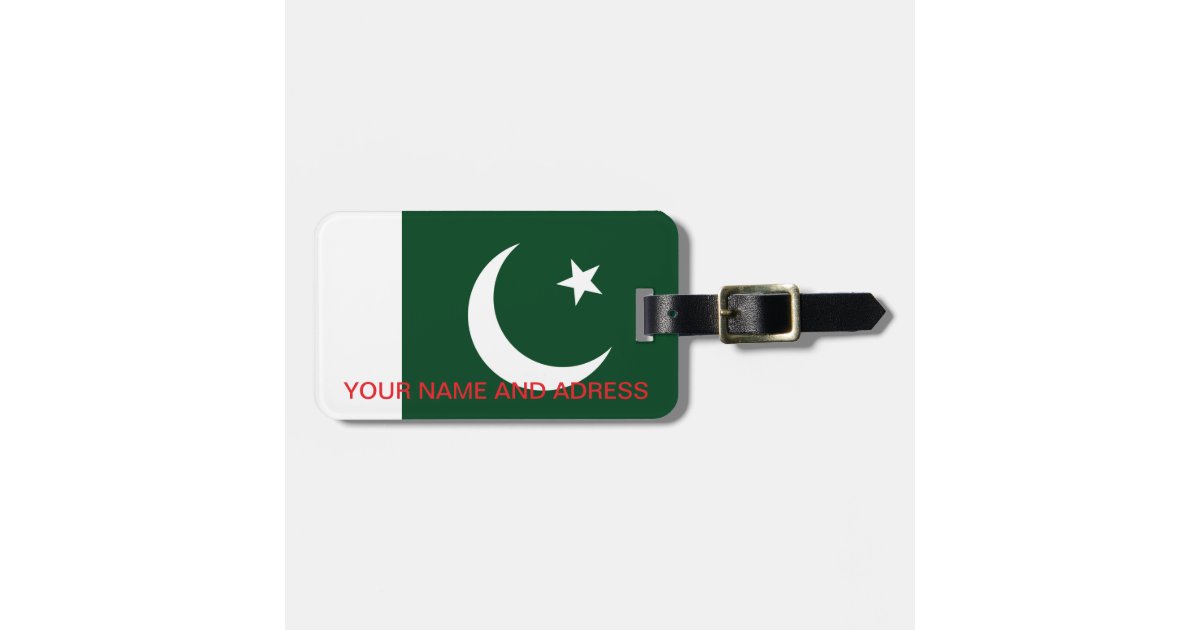 Luggage Tag with Flag of Pakistan | Zazzle