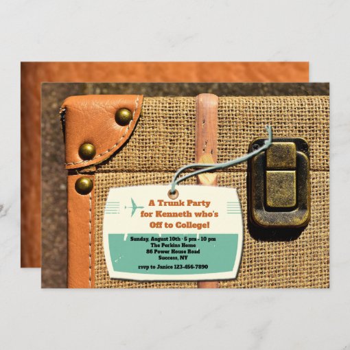 Luggage with Tag Invitation | Zazzle