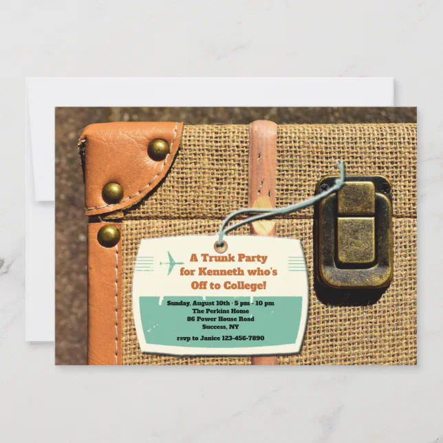 Luggage with Tag Invitation | Zazzle