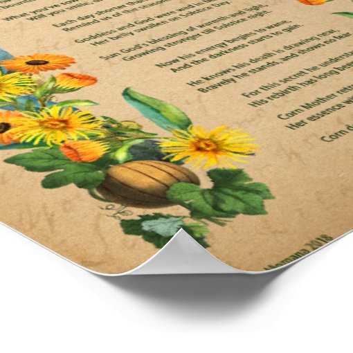 LUGHNASADH INVOCATION PRAYER POSTER | Zazzle