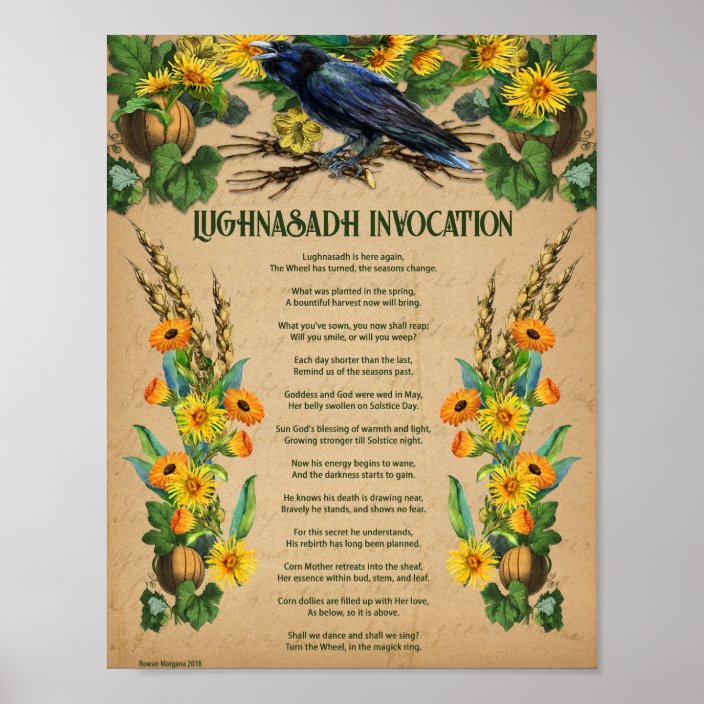 LUGHNASADH INVOCATION PRAYER POSTER | Zazzle.com
