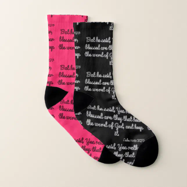 Luke 11:28 Bible Verse KJV Mix N Match II All-Over Socks | Zazzle