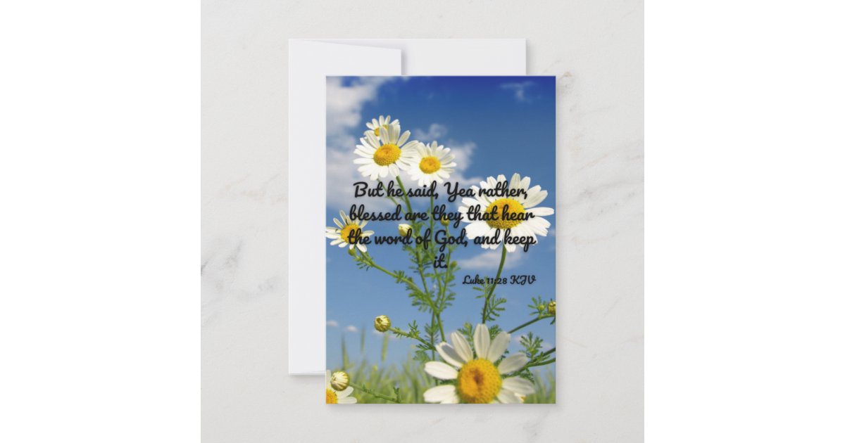 Luke 11:28 KJV Bible Verse Pic Flat Greeting Card | Zazzle