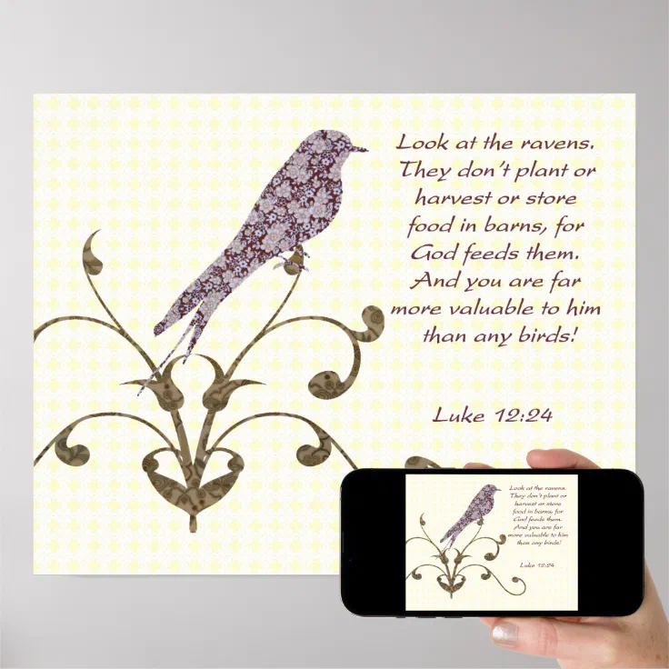 Luke 12:24 Consider the Ravens Collage Poster | Zazzle