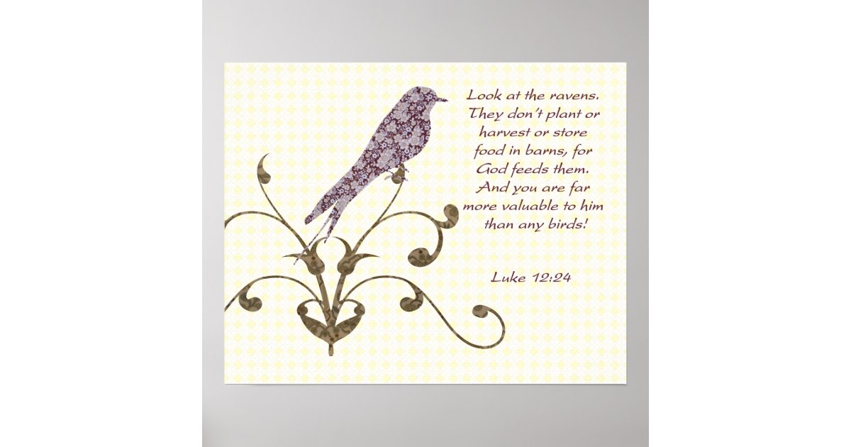 Luke 12:24 Consider the Ravens Collage Poster | Zazzle