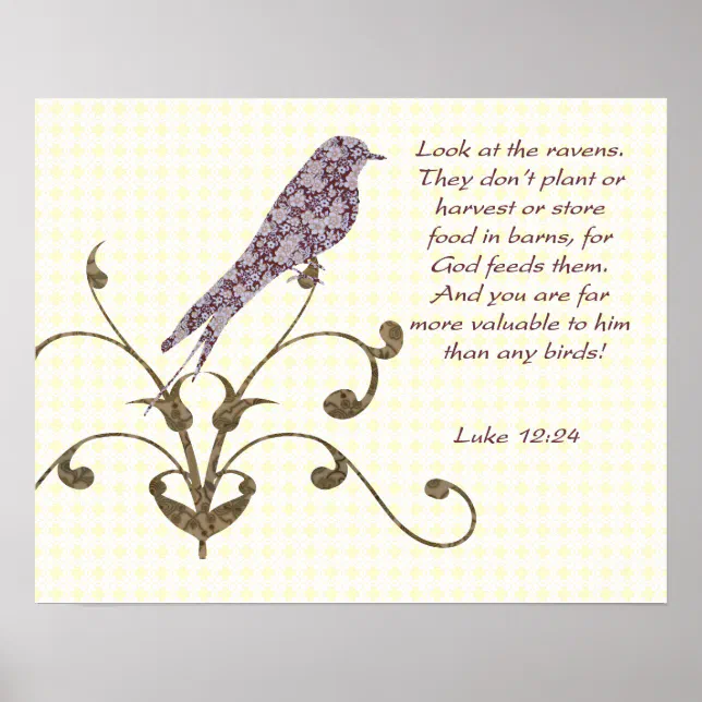 Luke 12:24 Consider the Ravens Collage Poster | Zazzle