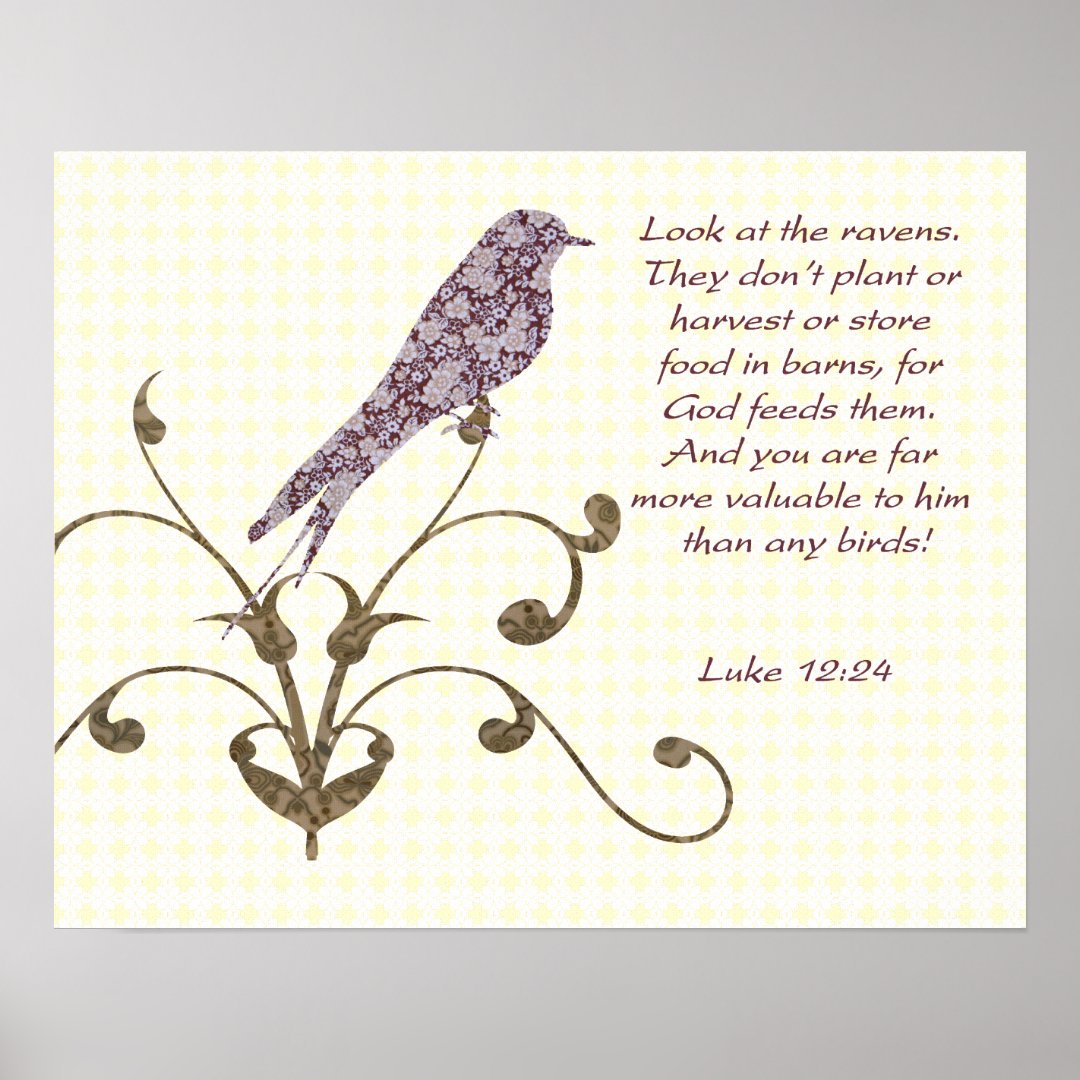 Luke 12:24 Consider the Ravens Collage Poster | Zazzle