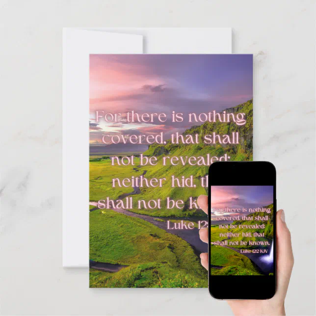 Luke 12:2 KJV Bible Verse Pic Flat Greeting Card | Zazzle