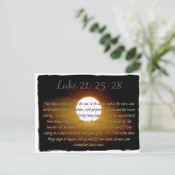 Luke 21:25-28 verses with Moon Postcard | Zazzle