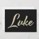 Luke Name white gold Handwriting Card | Zazzle