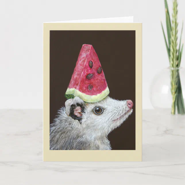 Lulu the opossum card | Zazzle