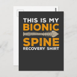 Lumbar Surgery Recovery Spinal Fusion Bionic Spine Postcard | Zazzle