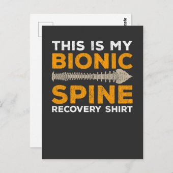 Lumbar Surgery Recovery Spinal Fusion Bionic Spine Postcard | Zazzle