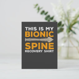 Lumbar Surgery Recovery Spinal Fusion Bionic Spine Postcard | Zazzle