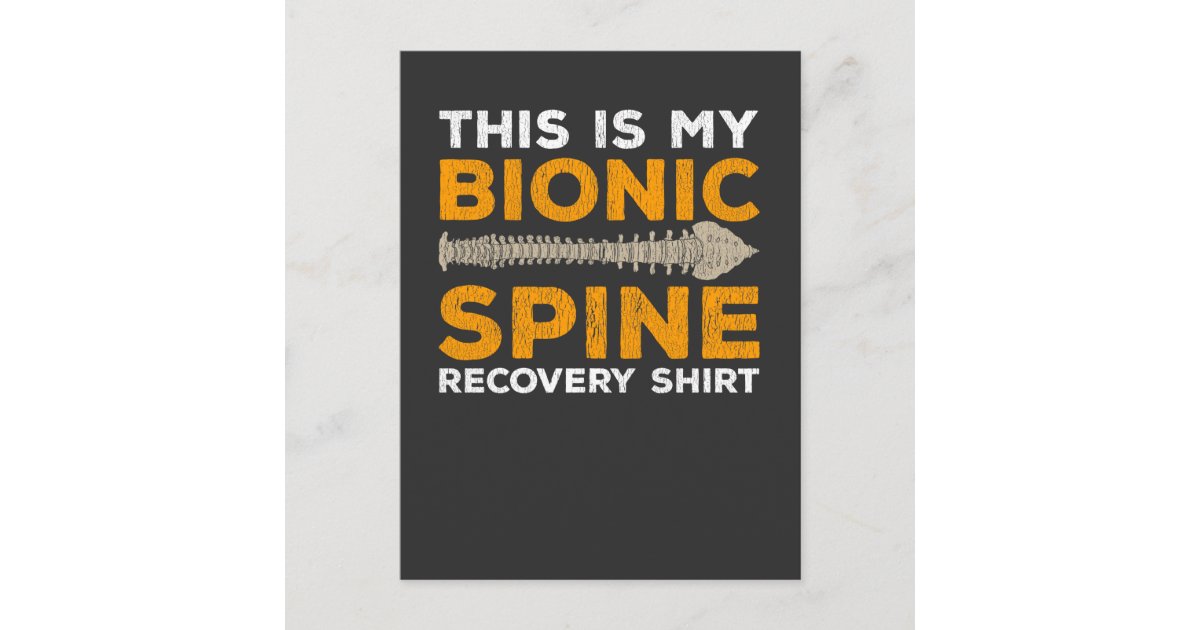 Lumbar Surgery Recovery Spinal Fusion Bionic Spine Postcard | Zazzle