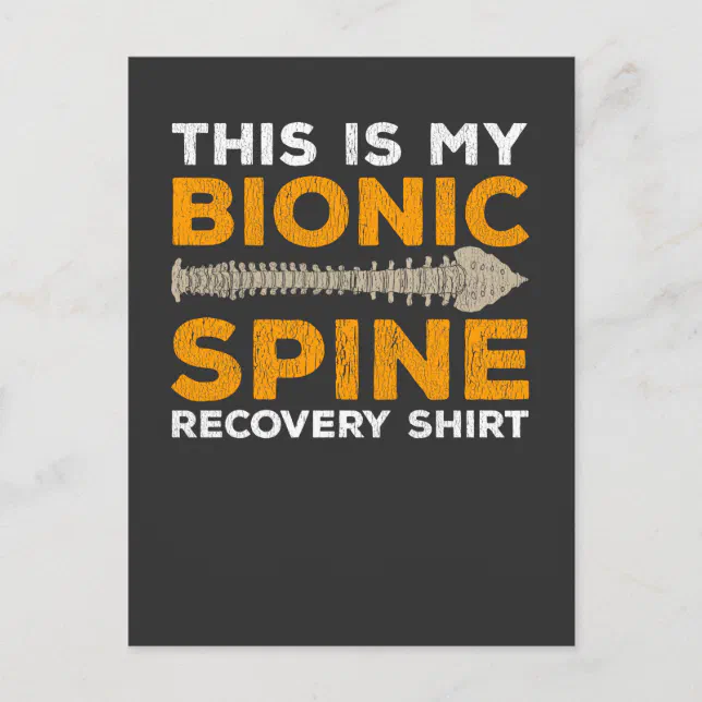 Lumbar Surgery Recovery Spinal Fusion Bionic Spine Postcard | Zazzle