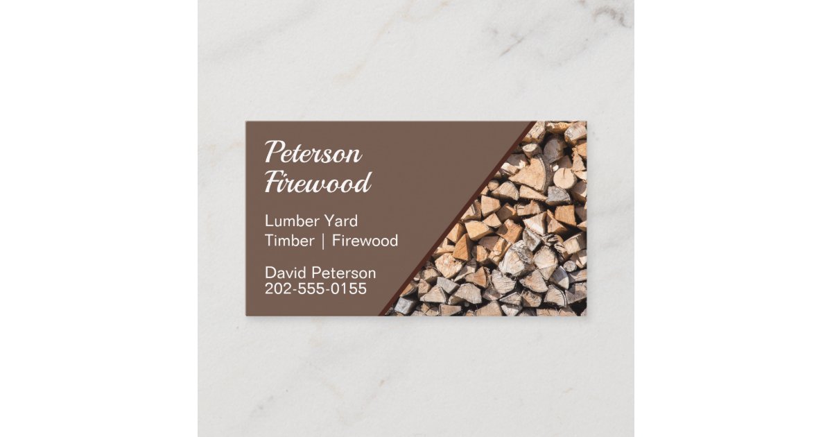 Lumber Timber Yard Firewood Business Card | Zazzle