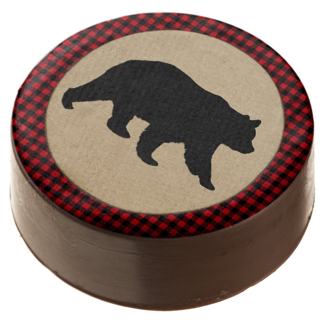 Lumberjack Bear Buffalo Plaid Cookies | Zazzle