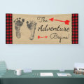 Lumberjack Buffalo Plaid Baby Shower Banner | Zazzle