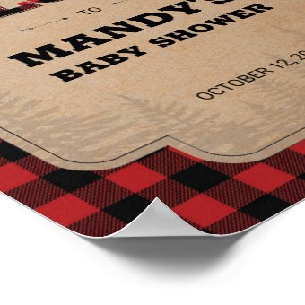 Lumberjack Buffalo Plaid Baby Shower Welcome Sign | Zazzle