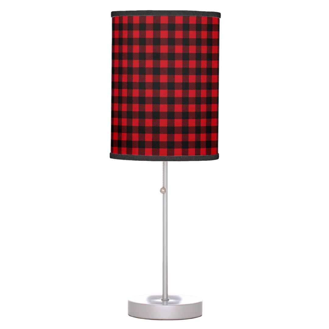 Lumberjack Buffalo Plaid Boho Rustic Cabin Table Lamp | Zazzle