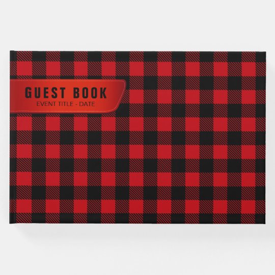 Lumberjack Buffalo Plaid Guest Book | Zazzle.com