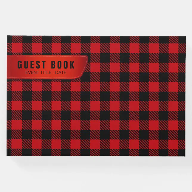 Lumberjack Buffalo Plaid Guest Book | Zazzle