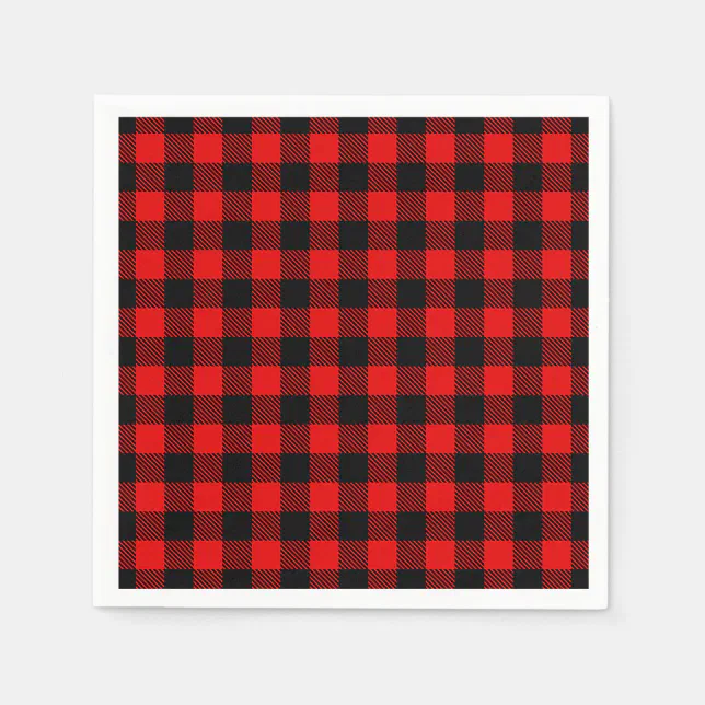 Lumberjack Buffalo Plaid Paper Napkins | Zazzle