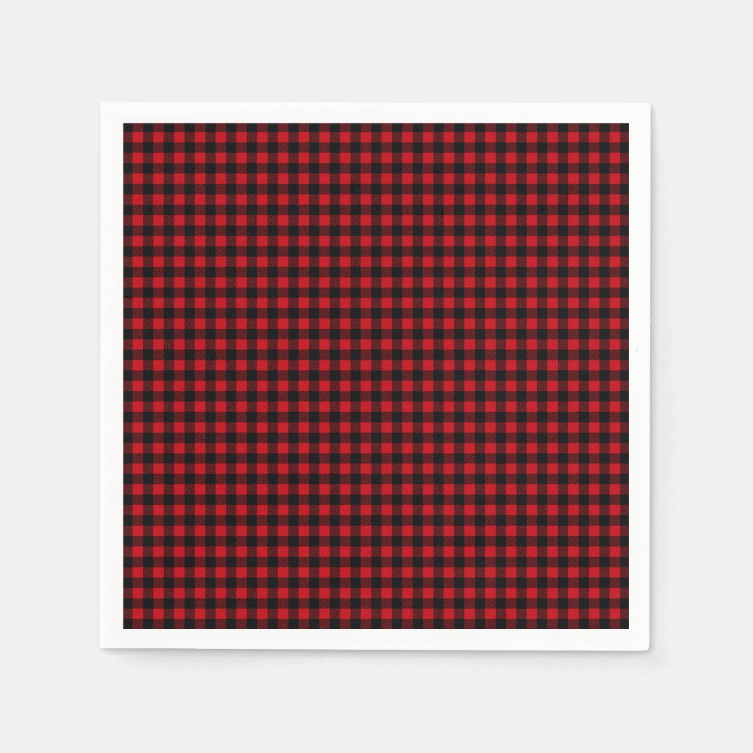 Lumberjack Buffalo Plaid Paper Napkins | Zazzle