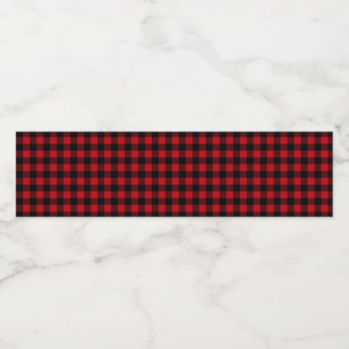 Lumberjack Buffalo Plaid Water Bottle Labels | Zazzle
