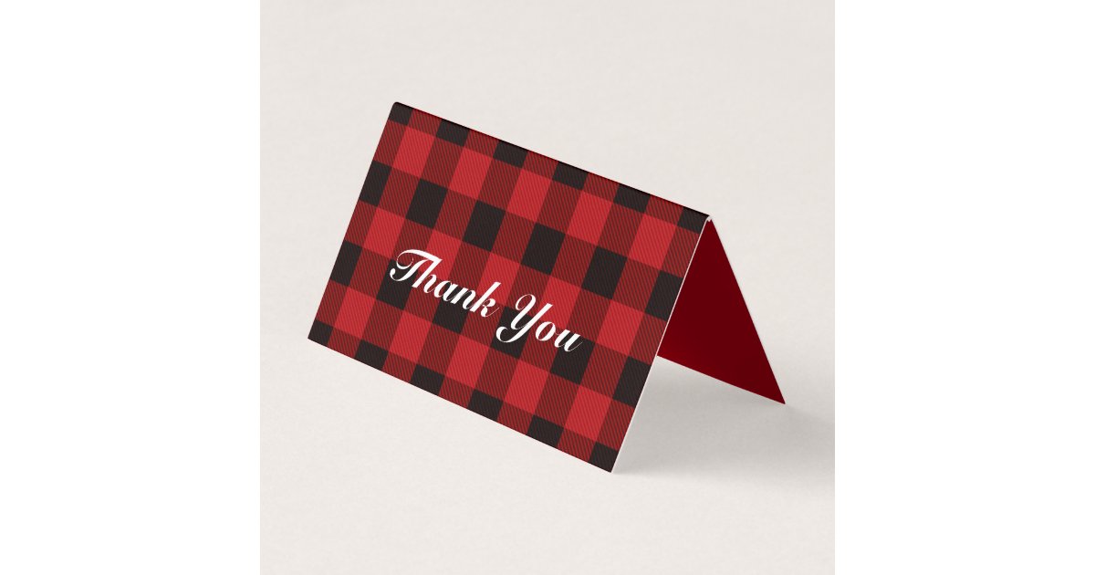 Lumberjack Country Christmas Red buffalo plaid Business Card | Zazzle