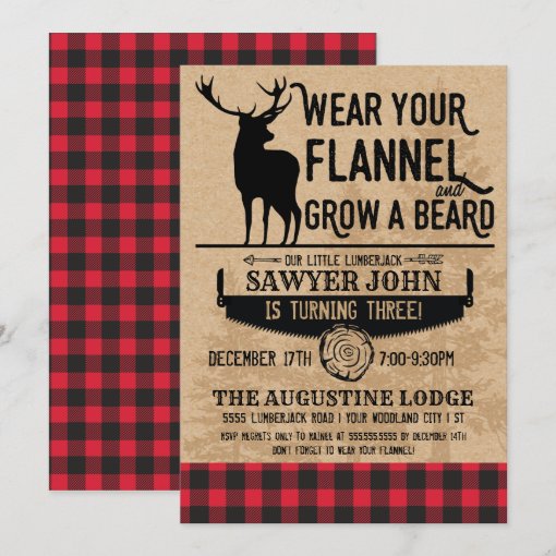 Lumberjack Invitation - Birthday Invitation | Zazzle