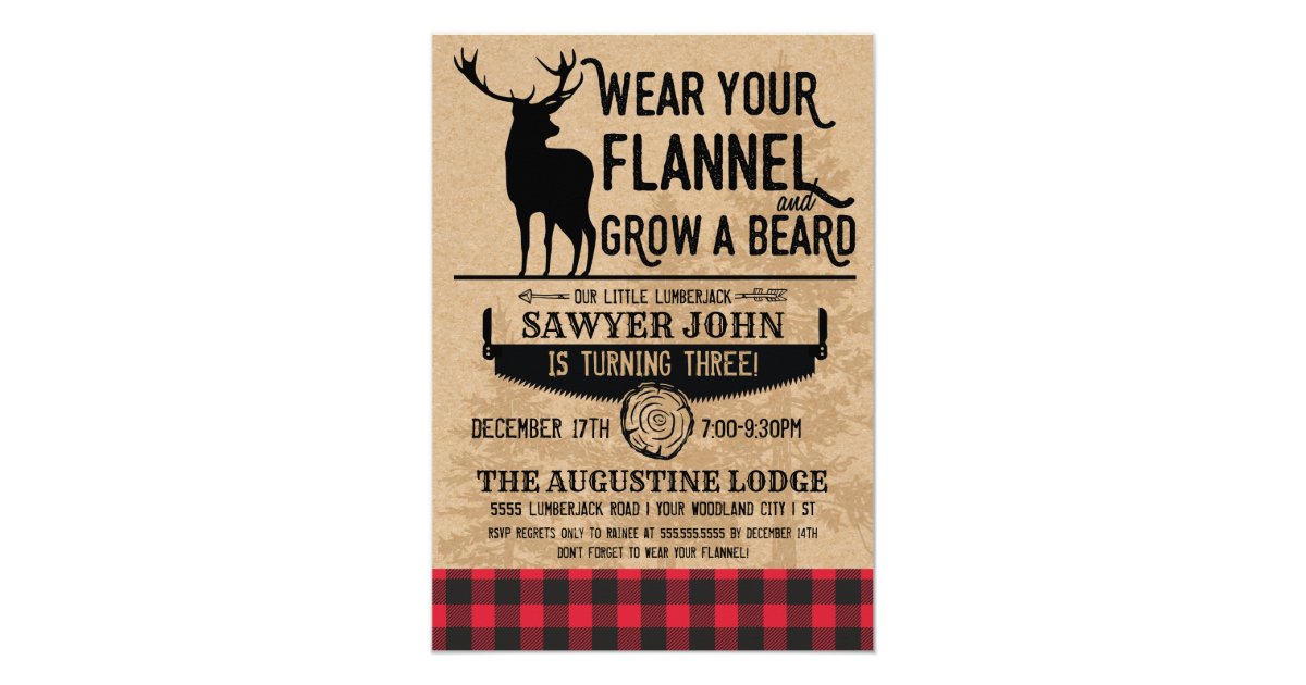Lumberjack Invitation - Birthday Invitation | Zazzle.com