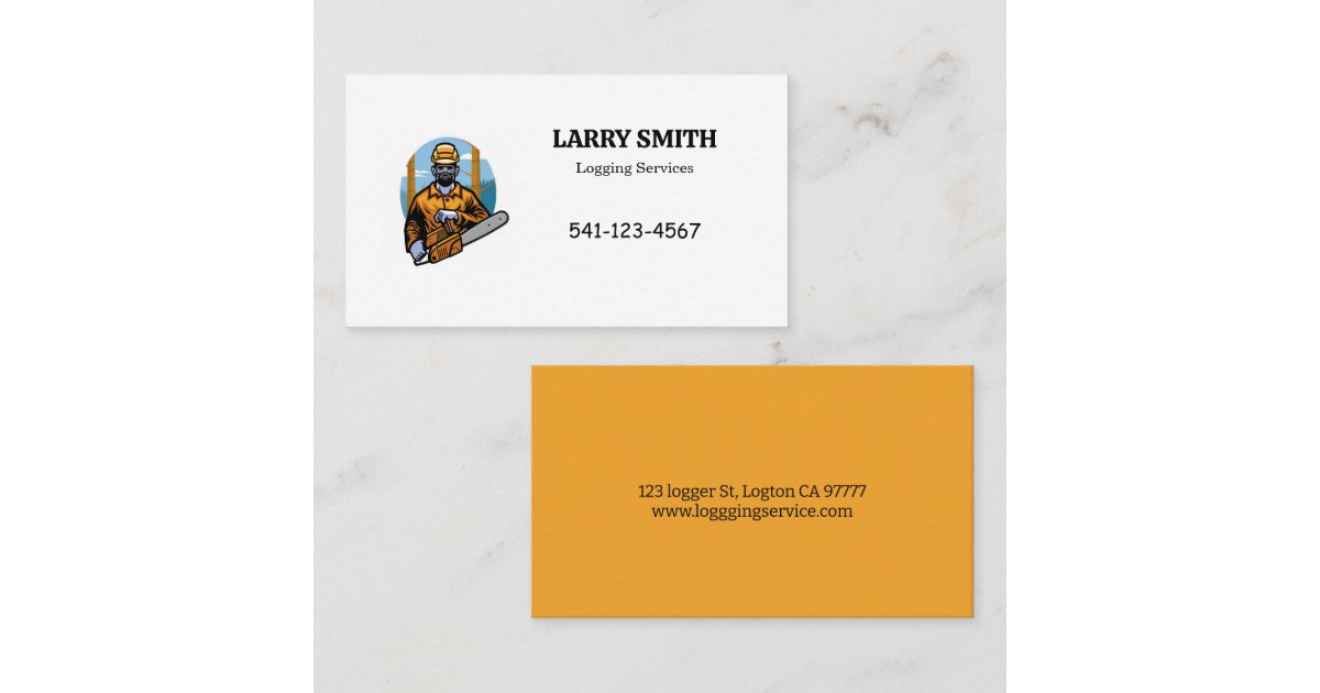 Lumberjack Logging Services Business Cards | Zazzle