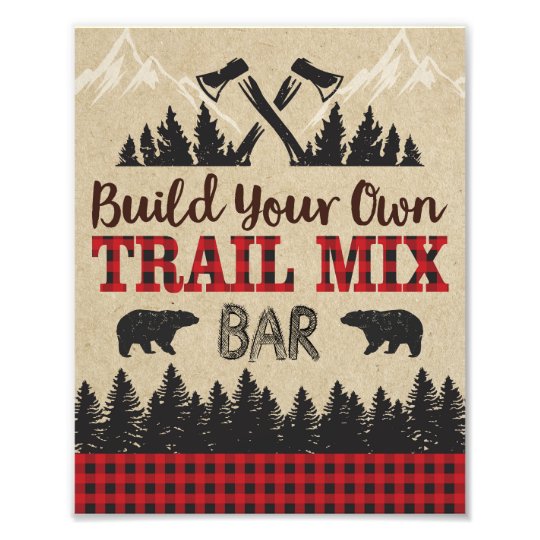 Lumberjack Trail Mix Bar Sign | 8x10 Print | Zazzle.com