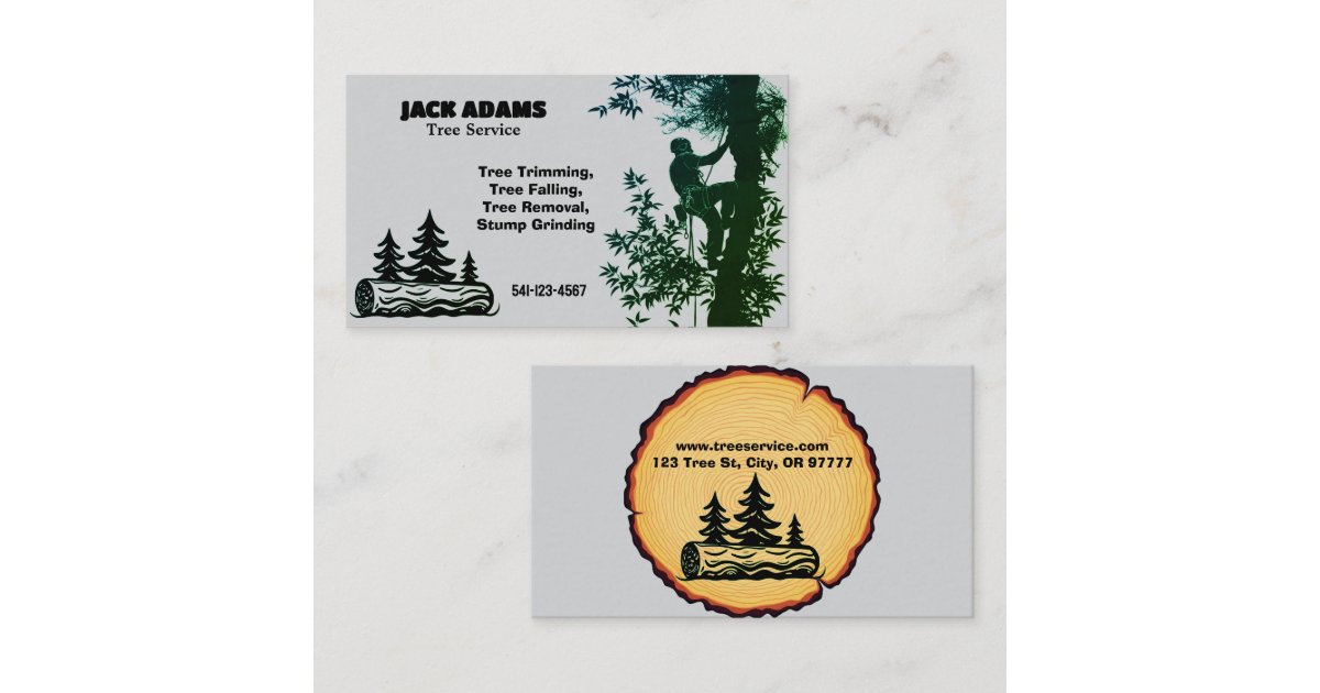 Lumberjack Tree Service Business Card | Zazzle