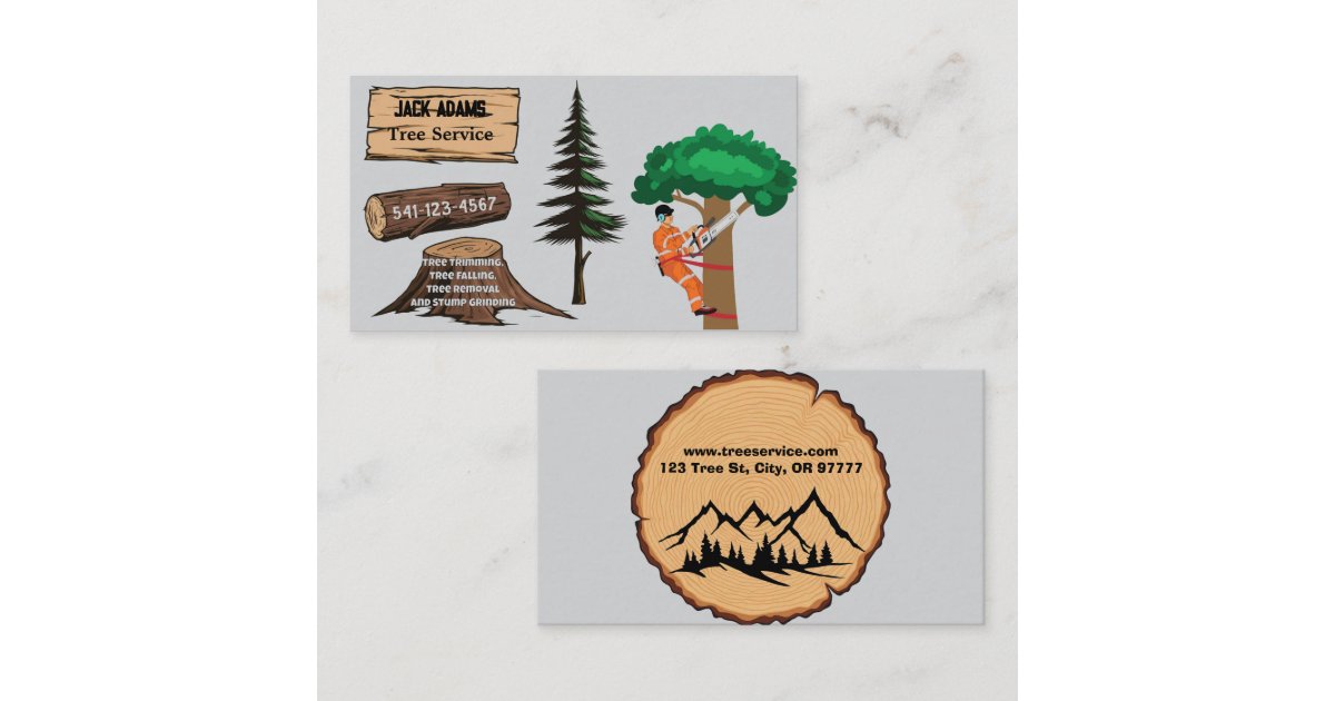 Lumberjack Tree Service Business Card | Zazzle
