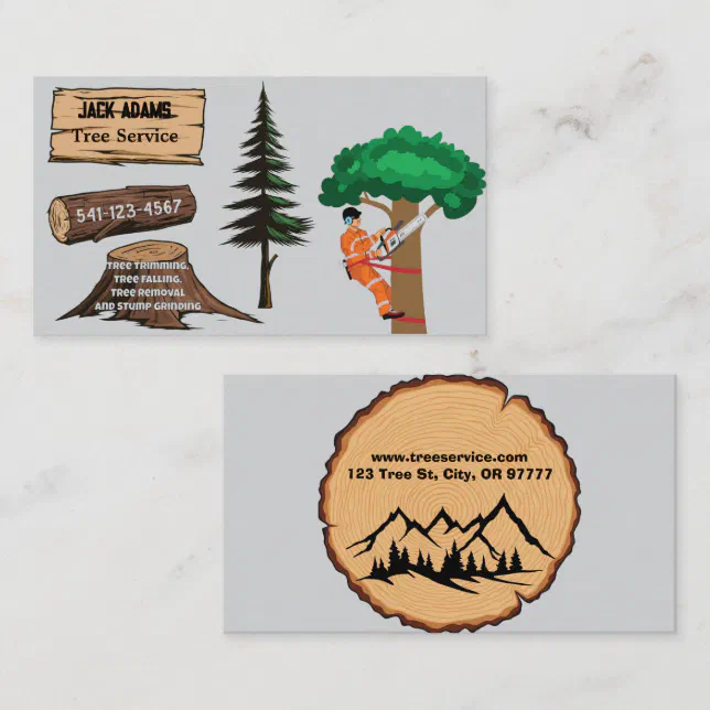 Lumberjack Tree Service Business Card | Zazzle