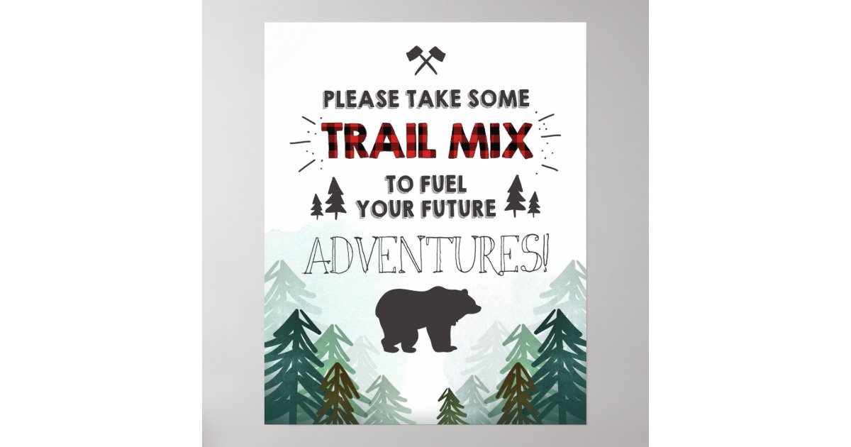 Lumberjack Wild One Forest Trees Trail Mix Sign | Zazzle