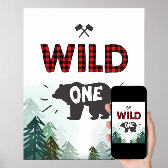 Lumberjack Wild One Forest Trees Wild One Sign | Zazzle
