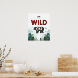 Lumberjack Wild One Forest Trees Wild One Sign | Zazzle